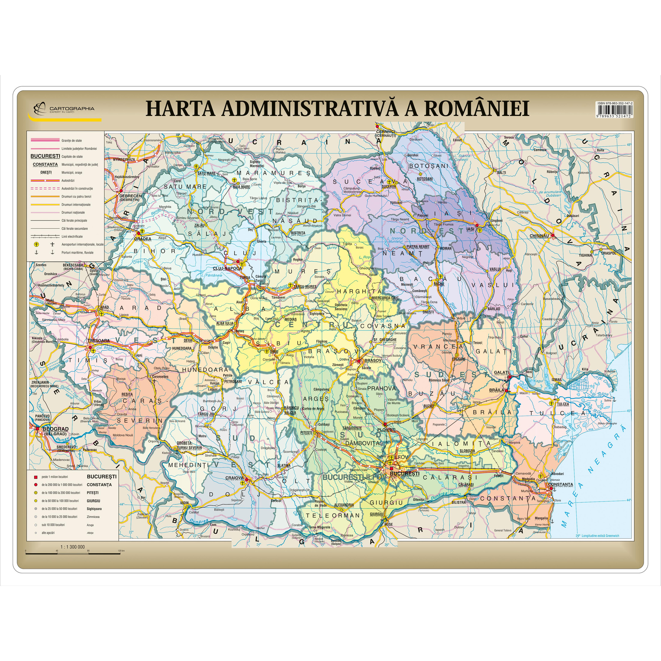 Harta administrativa a Românei, harta de perete -mărime și manoperă la ...