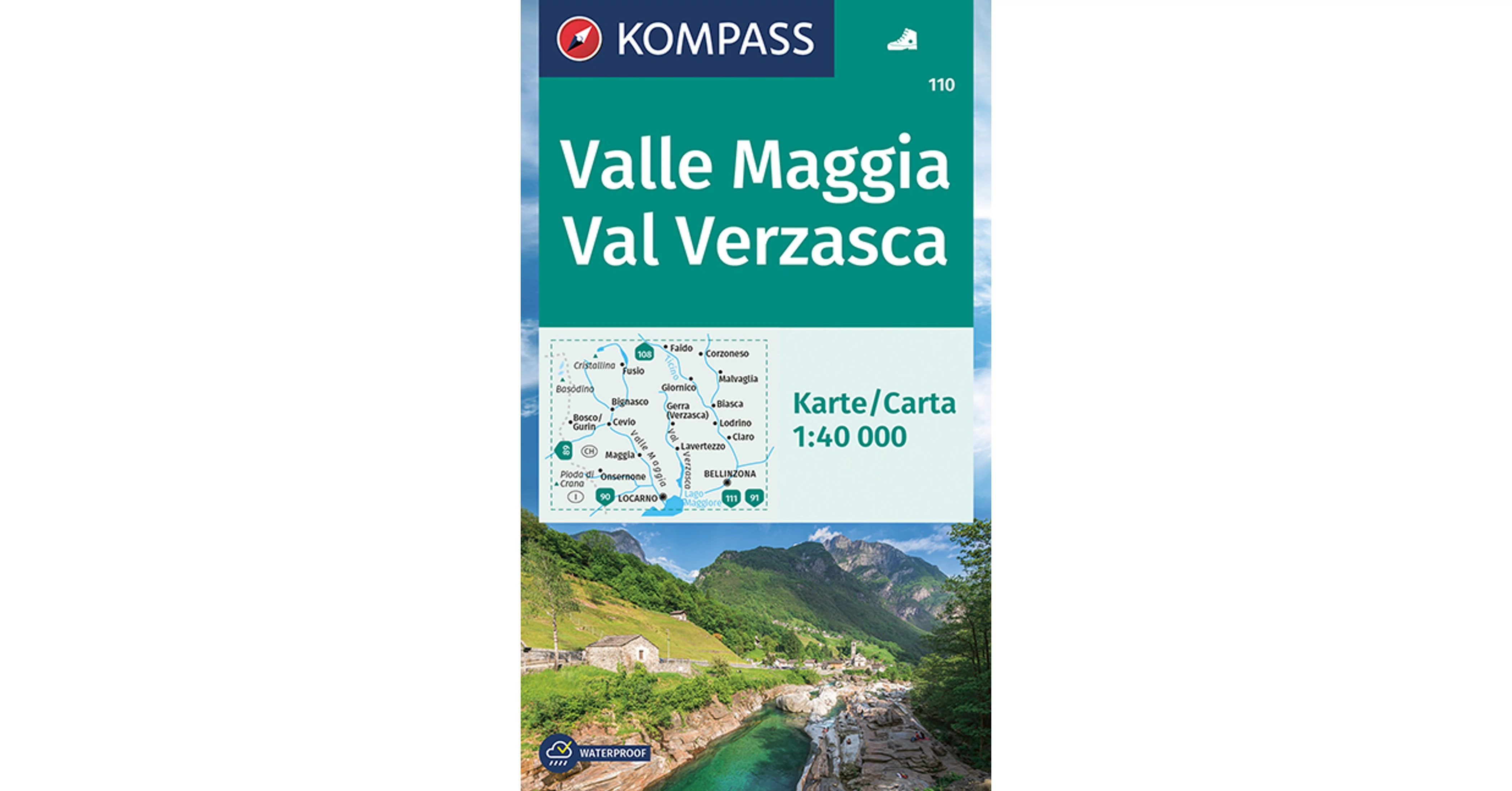 K 110 Valle Maggia - Val Verzasca harta turistică-9783991215554
