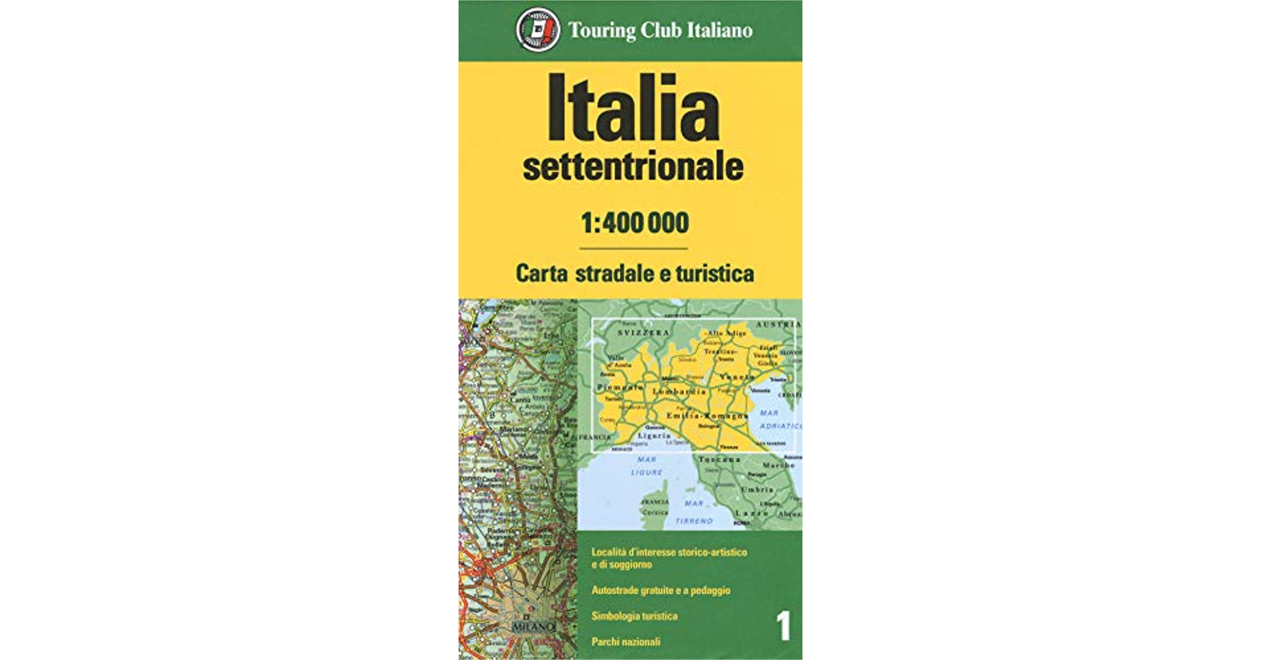 Italia de Nord harta rutieră 1:400 000 - TCI