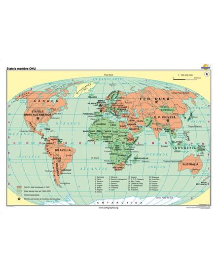Harta istorice de perete-Statele membre ONU